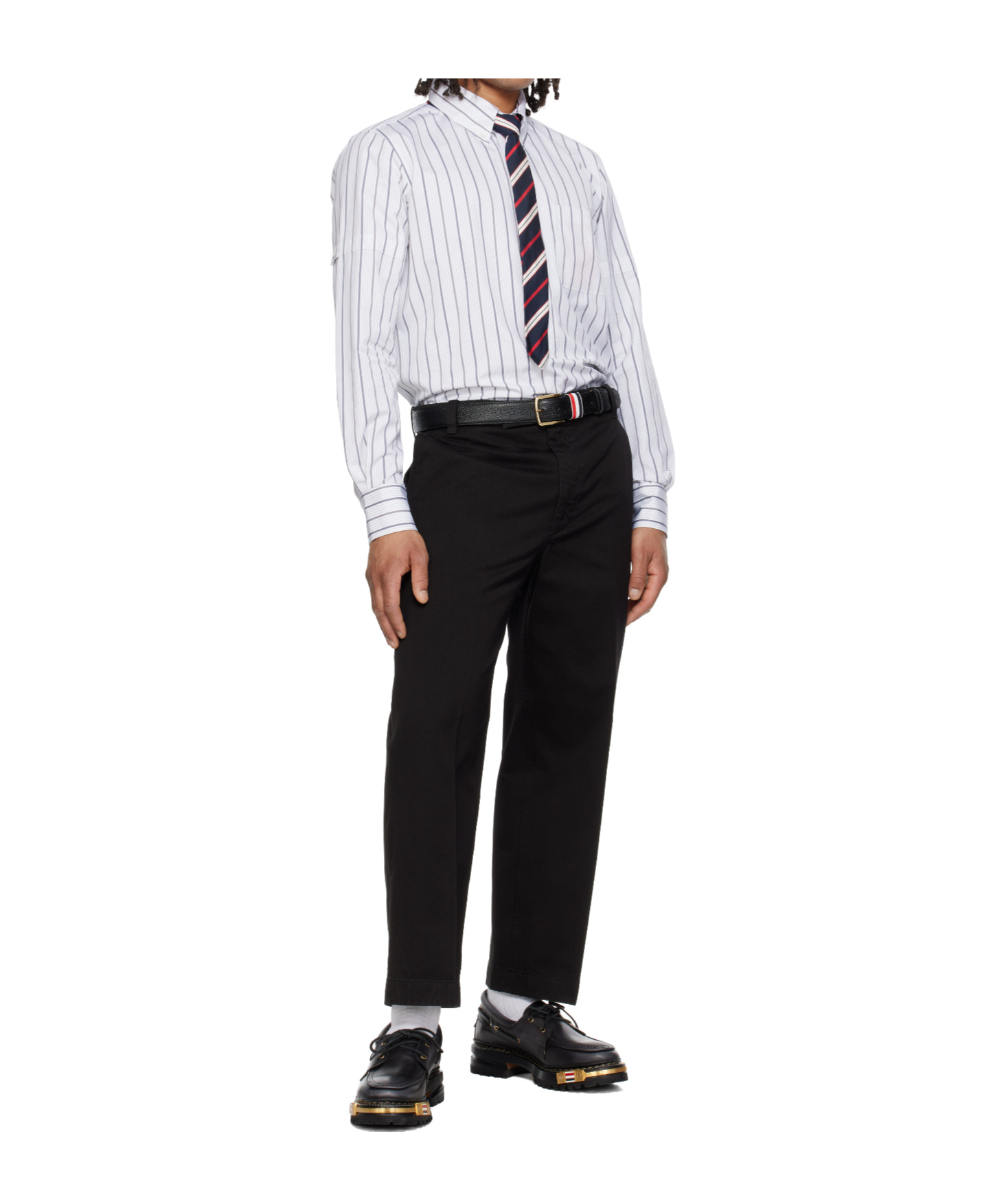 THOM BROWNE stripe poplin shirt